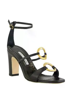 Manolo Blahnik 90mm Leather Ring Sandals