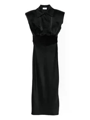 VESTIAIRE D'UN OISEAU LIBRE Corset Wool Dress - Black