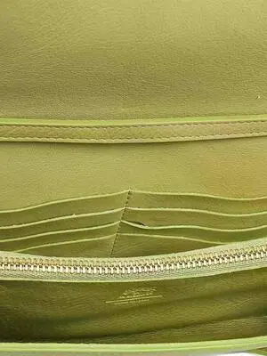 Il Bisonte Flap-fastening Leather Clutch - Green