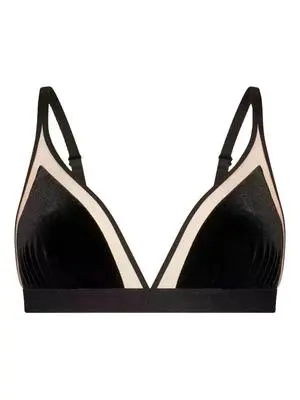 UNDRESS CODE Velvet-paneled Triangle Bra