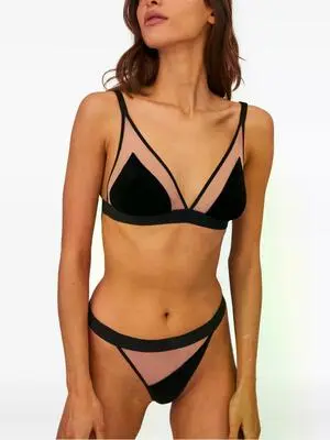 UNDRESS CODE Velvet-paneled Triangle Bra