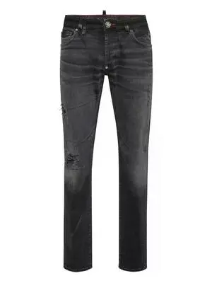Philipp Plein Straight Supreme Cut Jeans With Hexagon Detail