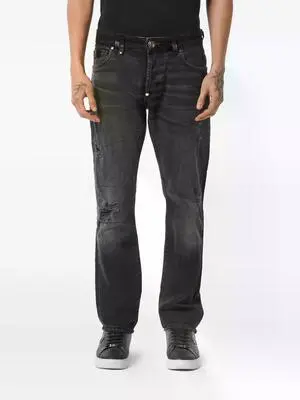 Philipp Plein Straight Supreme Cut Jeans With Hexagon Detail