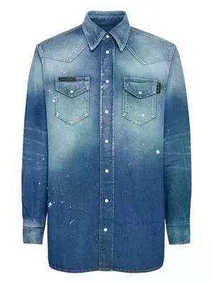 Philipp Plein Paint-splatter Shirt - Blue