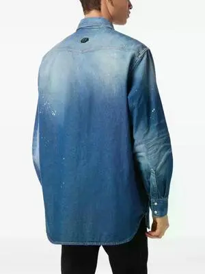 Philipp Plein Paint-splatter Shirt - Blue