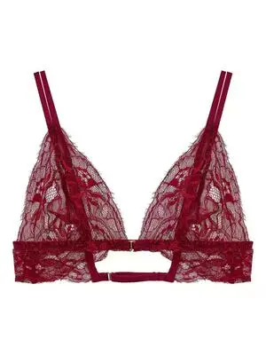 FLEUR OF ENGLAND Lace-trimmed Triangle Bra - Red