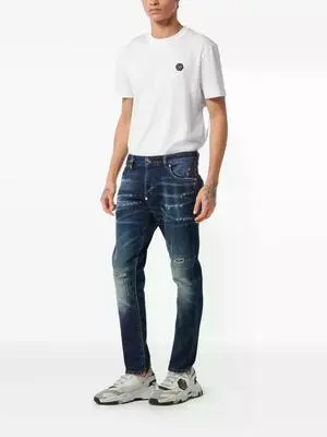Philipp Plein Distressed Logo-plaque Jeans