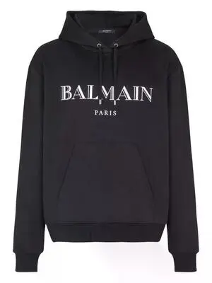 Balmain Balmain Printed Logo Hoodie Black