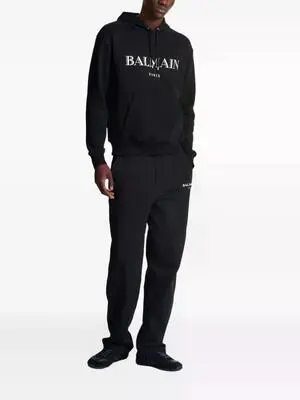 Balmain Printed Logo Hoodie - Black