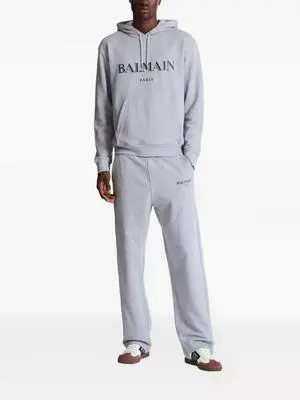 Balmain Logo-print Hoodie - Grey