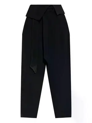 Attico Wrap-effect Belted Trousers - Black