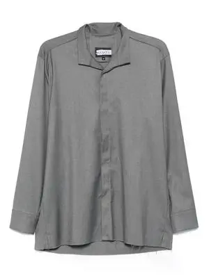 HAMZA Thom Frayed-hem Collared Shirt - Grey