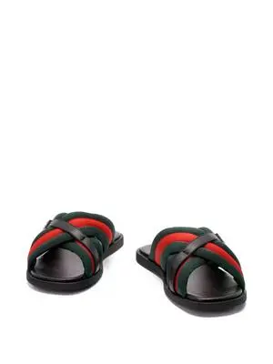 Gucci Web-striped Cross-strap Sandals