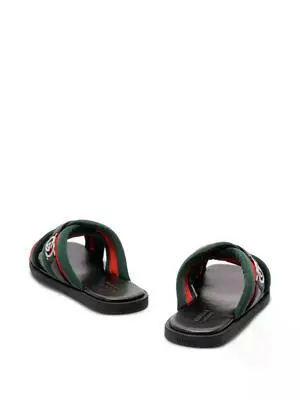Gucci Web-striped Cross-strap Sandals