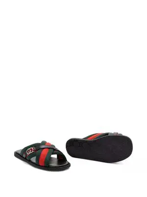 Gucci Web-striped Cross-strap Sandals
