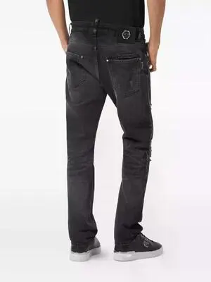Philipp Plein Distressed Straight Leg Jeans