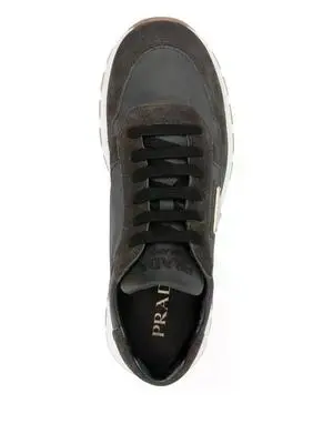 Prada Suede And Leather Sneakers - Grey