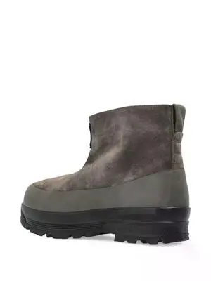 Stone Island Suede Ankle Boots With Logo Patch