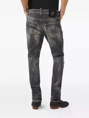 Philipp Plein Distressed Straight Leg Jeans