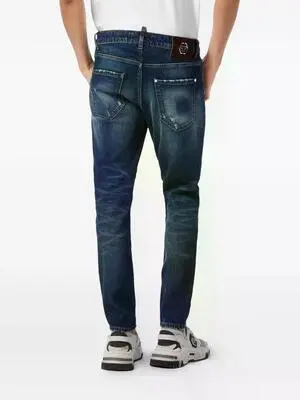 Philipp Plein Distressed Jeans With Logo Plaque