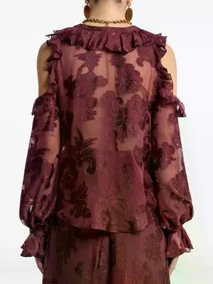 Etro Fil Coupé Chiffon Shirt With Ruffles