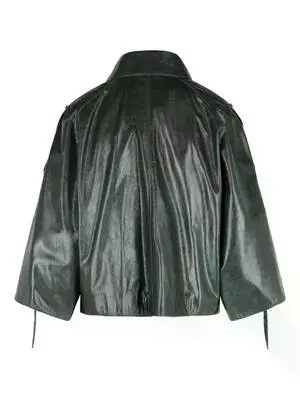 Max Mara Pointed-collar Leather Jacket