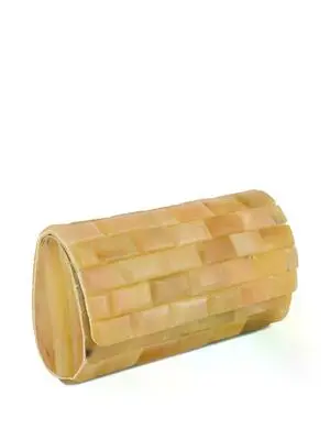 Glorinha Paranagua Anouska Brick-pattern Clutch - Neutrals