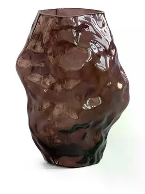 101 COPENHAGEN Small Katachi Textured-glass Vase - Brown