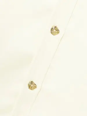 VIOLANTE NESSI Button-embellished Satin Shirt - Neutrals