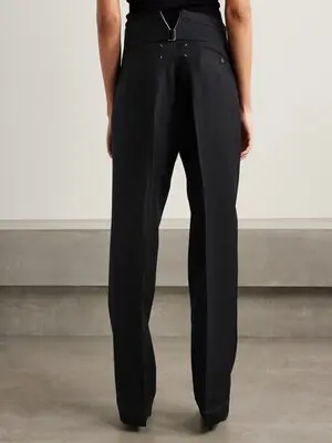 MAISON MARGIELA Herringbone Wool Straight-leg Pants - Black