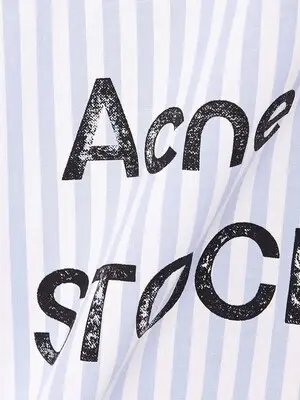 Acne Studios Oversized Printed Striped Cotton Oxford Shirt