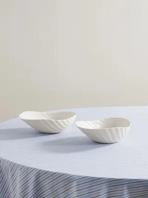 GOHAR WORLD Small Set Of Two Porcelain Bowls - Neutrals