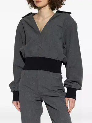 Attico Banded-cuff Collared Top