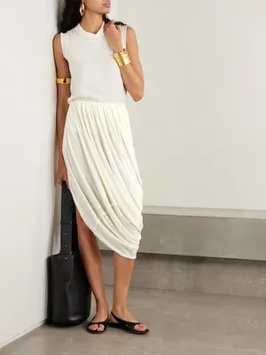 Co Draped Stretch-jersey Midi Skirt