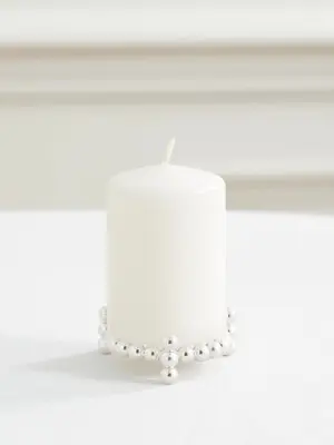 Christofle Perles -plated Candle Holder - Silver