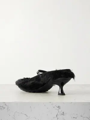 Simone Rocha Leather-trimmed Plush Pumps