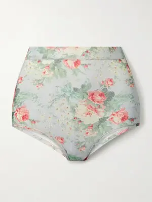 Simone Rocha Floral-print Stretch-knit Micro Shorts