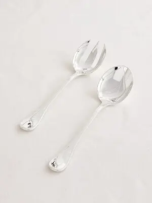 Christofle Albi Set Of Two -plated Salad Servers - Silver