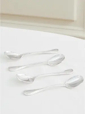 Christofle Albi Set Of Four -plated Ice Cream Spoons - Silver