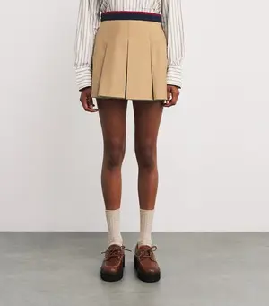 Moncler Stretch-cotton Pleated Mini Skirt