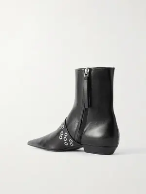JIL SANDER Buckled Leather Ankle Boots