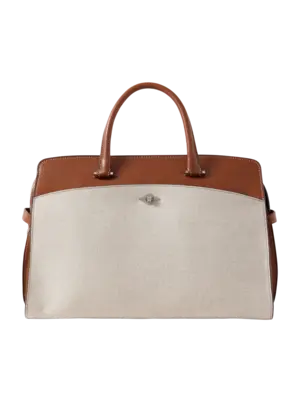 METIER Private Eye Leather And Linen Tote - Neutrals