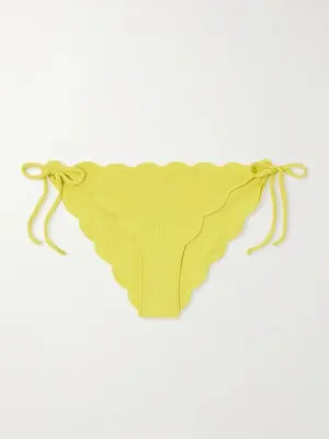Marysia Mott Scalloped Seersucker Bikini Briefs - Yellow