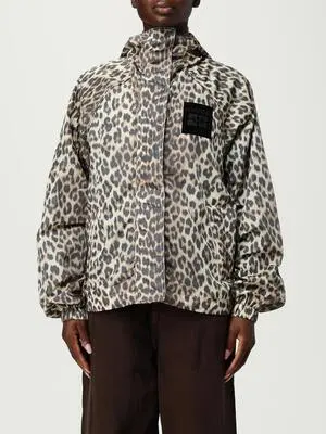 GANNI Leopard Print Hooded Jacket - Brown