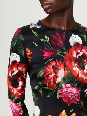 Dolce & Gabbana Floral Print Long Sleeve Dress