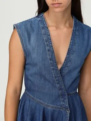 Alaïa Denim Wrap Dress - Blue