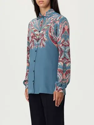 Etro Printed Shirt With Classic Collar - Gnawed Blue