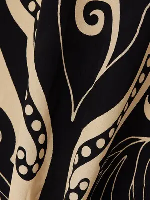 Johanna Ortiz Libertad Printed Silk-crepe Midi Dress - Black
