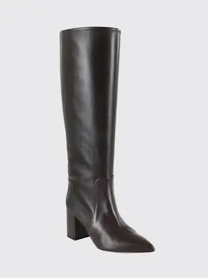 Paris Texas Knee High Block Heel Boots - Ebony