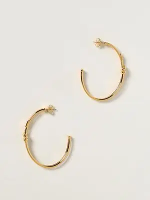 Elisabetta Franchi Hoop Earrings - Brown